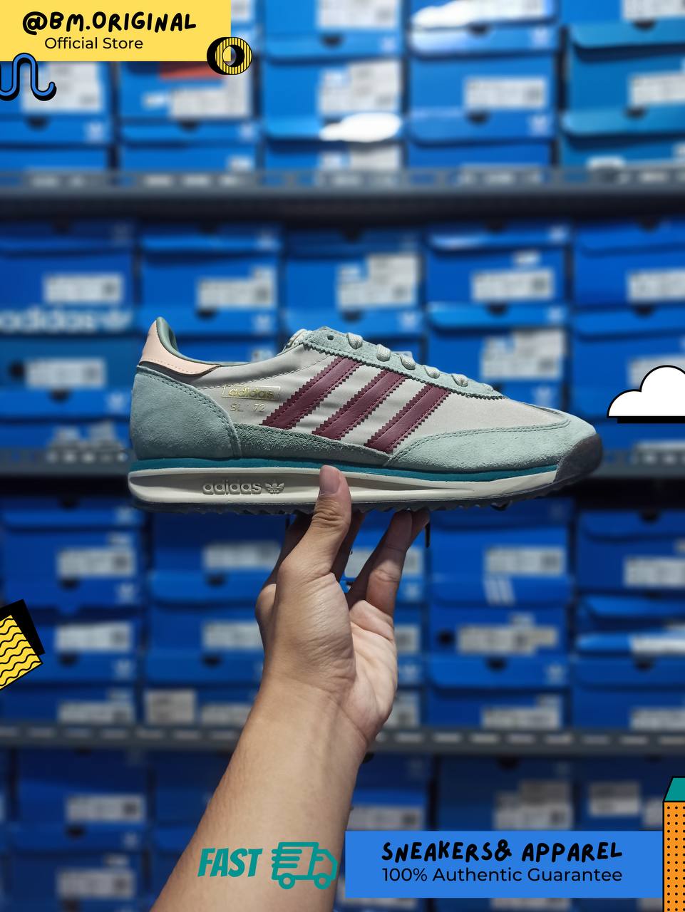 Adidas SL 72 RS Putty Grey Shadow Red Legacy Teal IG4644 – BM STORE ...