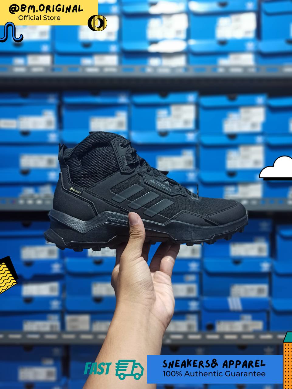 Adidas Terrex AX4 Mid Goretex Hiking Core Black Carbon Grey HP7401 – BM ...
