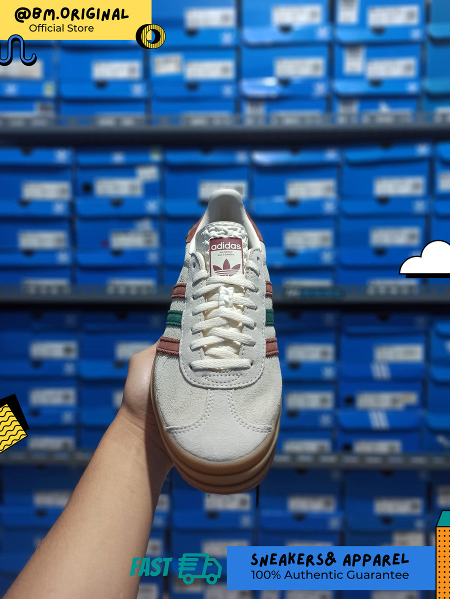 Adidas Gazelle Bold Cream White Wild Sepia Collegiate Green IG3685 – BM ...